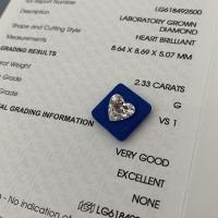 China 2.33ct Lab Grown Diamond Heart Cut CVD G VS1 2EX N IGI Artificial Diamonds for sale