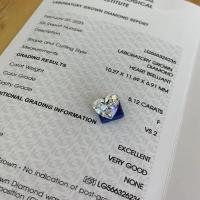China 5.12ct Heart Lab Grown Diamonds CVD F VS2 2EX N IGI LG566326236 for sale