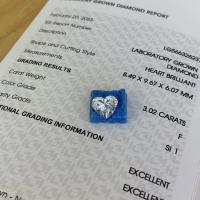 China 3.02ct Lab Grown Heart Shaped Diamond CVD F SI1 2EX N IGI LG566326237 for sale