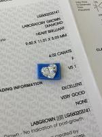China Synthetic Light Heart Lab Grown Diamonds 4.02 Carat F VS1 for sale