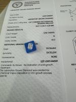 China 2.06 Carat Lab Grown Radiant Diamond Synthetic Diamonds VS2 G for sale