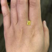 China 1.24 Carat VVS2 Lab Created Yellow Diamond Radiant Cut for sale