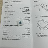 China 1.56ct Fancy Intense Greenish Blue Lab Grown Diamond Round Cut CVD FVS1 3EX N IGI for sale