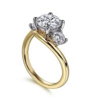 China 18K 14K 10K Real Gold Customized China Factory 1 Carat 2 Carat DEF VVS VS Lab Grown Diamond Engagement Ring for sale