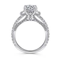 China 18K 14K 10K Solid Gold Customized Jewelry 2 Carat Def Vvs Clarity Cvd Oval Cut Lab Grown Diamond 3 Stone Rings factory for sale