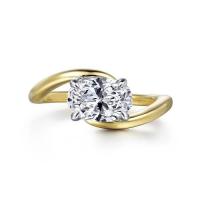 China 18K 14K 10K Solid Gold Customized Jewelry 2 Carat Def Vvs Clarity Cvd Oval Cut Lab Grown Diamond 3 Stone Rings factory for sale