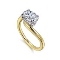 China 18K 14K 10K Solid Gold Customized Jewelry 2 Carat Def Vvs Clarity Cvd Oval Cut Lab Grown Diamond 3 Stone Rings factory for sale