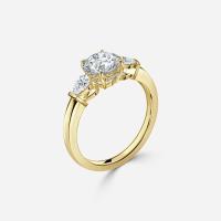 China 18K 14K 10K 9K Platinum Lab Created 3 Stone Diamond Ring IGI Certificated for sale