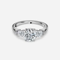 China 18K 14K 10K 9K Platinum Lab Created 3 Stone Diamond Ring IGI Certificated for sale