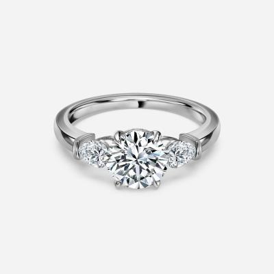 China 18K 14K 10K 9K Platinum Lab Created 3 Stone Diamond Ring IGI Certificated for sale