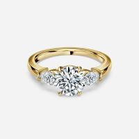 China 18K 14K 10K 9K Platinum Lab Created 3 Stone Diamond Ring IGI Certificated for sale