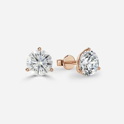 China Lab Grown Diamond Stud Earrings 2 Carat 18K 14K 10K 9K Platinum for sale