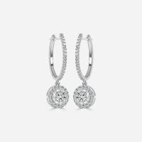 China 1.4 Carats Lab Created Diamond Hoop Earrings VVS Clarity HPHT Pear Cut for sale