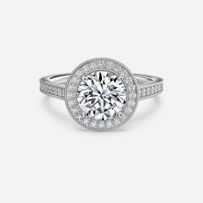 China IGI Lab Grown Halo Diamond Ring VVS Clarity HPHT Pear Cut for sale