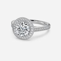 China IGI Lab Grown Halo Diamond Ring VVS Clarity HPHT Pear Cut for sale