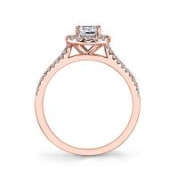 China Lab Created Diamond Halo Ring 18K 14K 10K Solid Gold Customized for sale