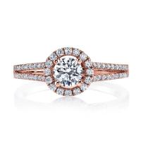China Lab Created Diamond Halo Ring 18K 14K 10K Solid Gold Customized for sale