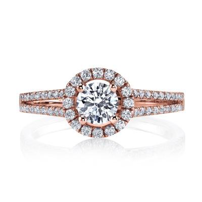 China Lab Created Diamond Halo Ring 18K 14K 10K Solid Gold Customized for sale