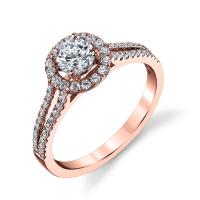 China Lab Created Diamond Halo Ring 18K 14K 10K Solid Gold Customized for sale