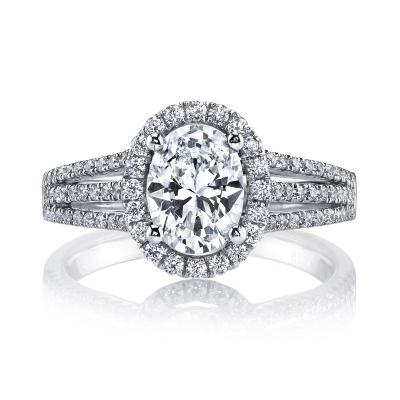 China OEM Oval Cut Halo Lab Grown Diamond Engagement Ring VVS Clarity for sale