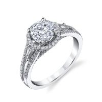 China 18K 14K 10K 9K Platinum Halo Lab Created Diamond Engagement Ring 1 To 3 Carats for sale