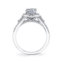 China 18K 14K 10K 9K Platinum Halo Lab Created Diamond Engagement Ring 1 To 3 Carats for sale