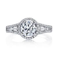 China 18K 14K 10K 9K Platinum Halo Lab Created Diamond Engagement Ring 1 To 3 Carats for sale