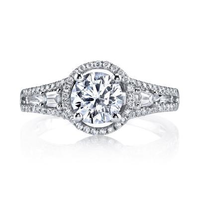 China 18K 14K 10K 9K Platinum Halo Lab Created Diamond Engagement Ring 1 To 3 Carats for sale