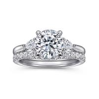 China Round Cut Classic Grown Diamonds Lab Made Diamond Rings 18K 14K 10K 9K Platinum for sale