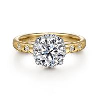China 18K 14K 10K Solid Gold Customized Lab Created Diamond Halo Engagement Rings for sale