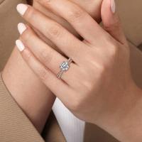 China Laser Engraving Logo Lab Created Diamond Engagement Rings 1.5ctw for sale