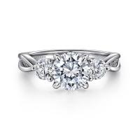 China Round Gemstone Shape Lab Diamond Engagement Rings IGI Certificated for sale