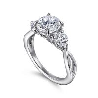 China Round Gemstone Shape Lab Diamond Engagement Rings IGI Certificated for sale