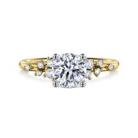 China 18K 14K 10K Solid Gold Customized Pattern Jewelry VVS Clarity CVD Round Cut Eternity Ring Lab Diamond for sale