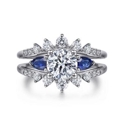 China Lab Grown Diamond Engagement Rings 1+0.51ctw 5# 6# 7# 8# 9# for sale