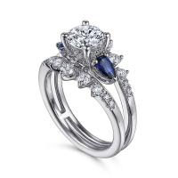 China Lab Grown Diamond Engagement Rings 1+0.51ctw 5# 6# 7# 8# 9# for sale