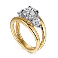 China 14K Platinum VVS Clarity HPHT Round Cut Lab Grown Diamond Wedding Band DEFGH Ring for sale