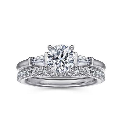China Gemstone Type Lab Diamond Wedding Band VVS Clarity HPHT Round Cut Lab Grown Diamond Ring for sale