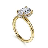 China Lab Diamond Wedding Band Gold VVS Clarity HPHT Oval Cut Lab Grown Diamond Ring for sale