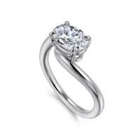 China Lab Grown Oval Wedding Band 1 Carat Oval Cut Lab Grown Diamond Engagement Ring for sale