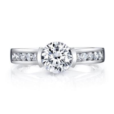 China Lab Diamond Wedding Band VVS Clarity HPHT Round Cut Lab Grown Diamond Ring for sale