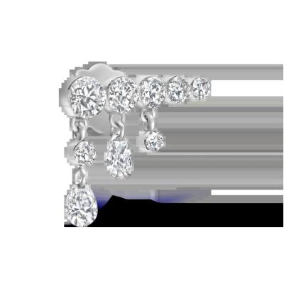 China 0.34 Carats Lab Created Diamond Hoop Earrings VVS Clarity HPHT Round Cut for sale