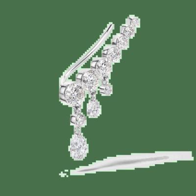 China 0.7 Carats Lab Created Diamond Hoop Earrings VVS Clarity HPHT Pear Cut for sale