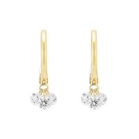 China 0.4 Carats VVS HPHT Round Cut Lab Created Diamond Hoop Earrings in Prong Setting for sale