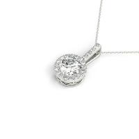 China 18K 14K 10K Solid Gold Clarity CVD Round Cut Bezel Lab Grown Diamond Necklace with Gemstone for sale