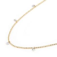 China 18K 14K 10K Solid Gold Round Cut Bezel Necklace with Lab Grown Diamond CVD Clarity for sale