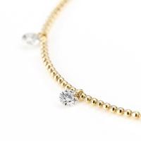 China 18K 14K 10K Solid Gold Round Cut Bezel Necklace with Lab Grown Diamond CVD Clarity for sale