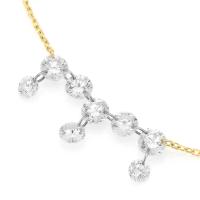 China Necklace with 18K 14K 10K Solid Gold Clarity CVD Round Cut Bezel Lab Grown Diamond for sale