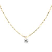 China Round Cut Bezel Lab Grown Diamond Necklace with Classic Style 18K 14K 10K Solid Gold for sale