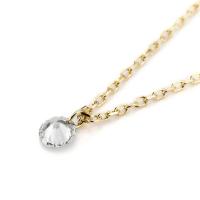 China Round Cut Bezel Lab Grown Diamond Necklace with Classic Style 18K 14K 10K Solid Gold for sale